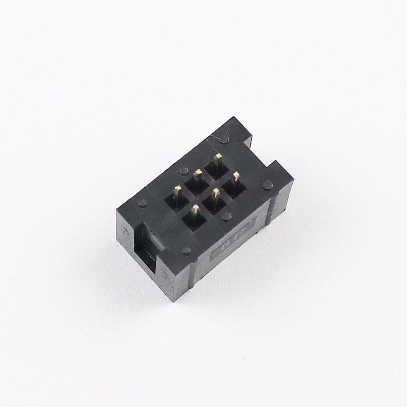 6 Pin straight male shrouded IDC socket