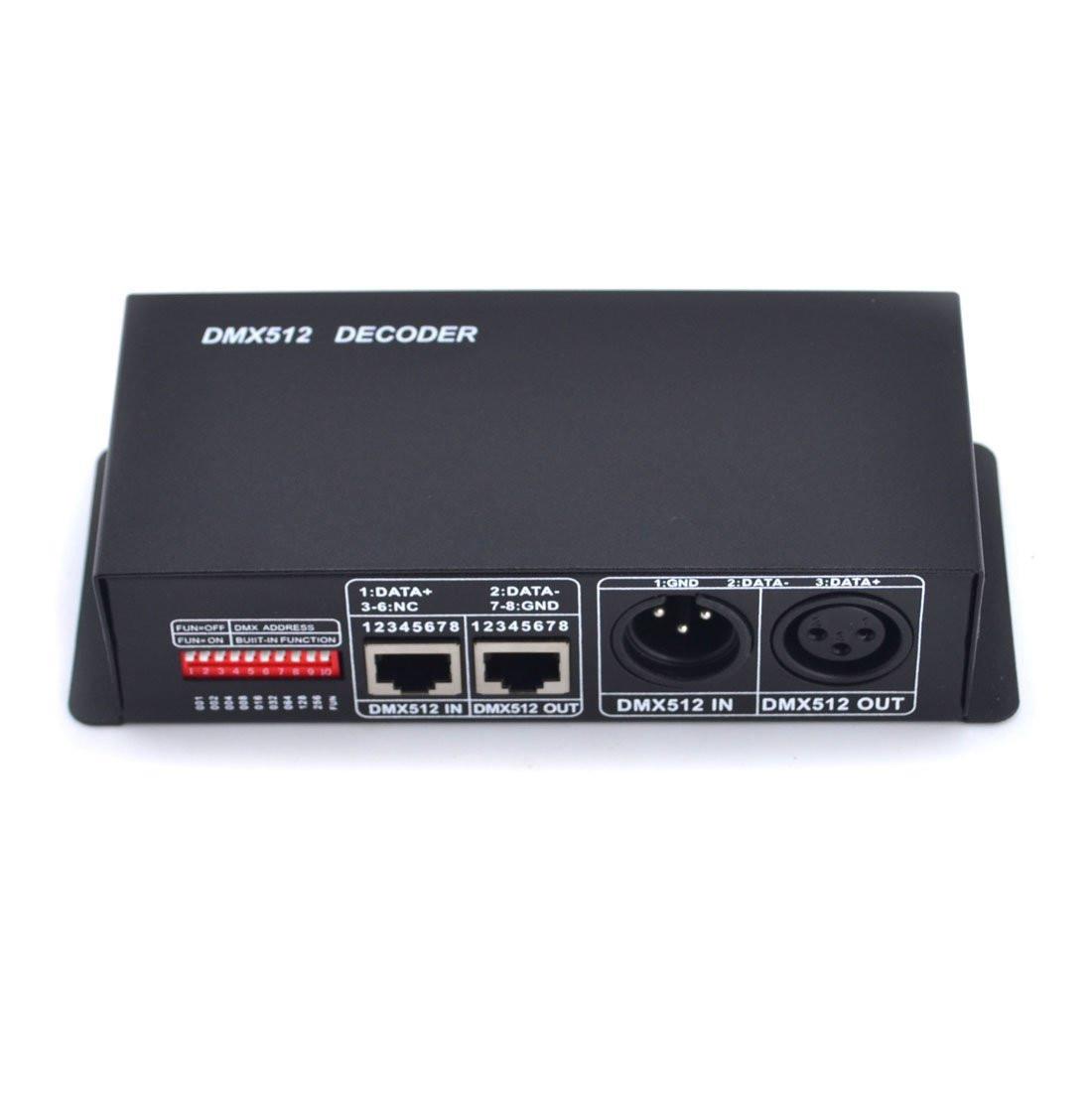 4 Channel RGBW DMX 512 Decoder DC12-24V LED Controller for LED Strip Light