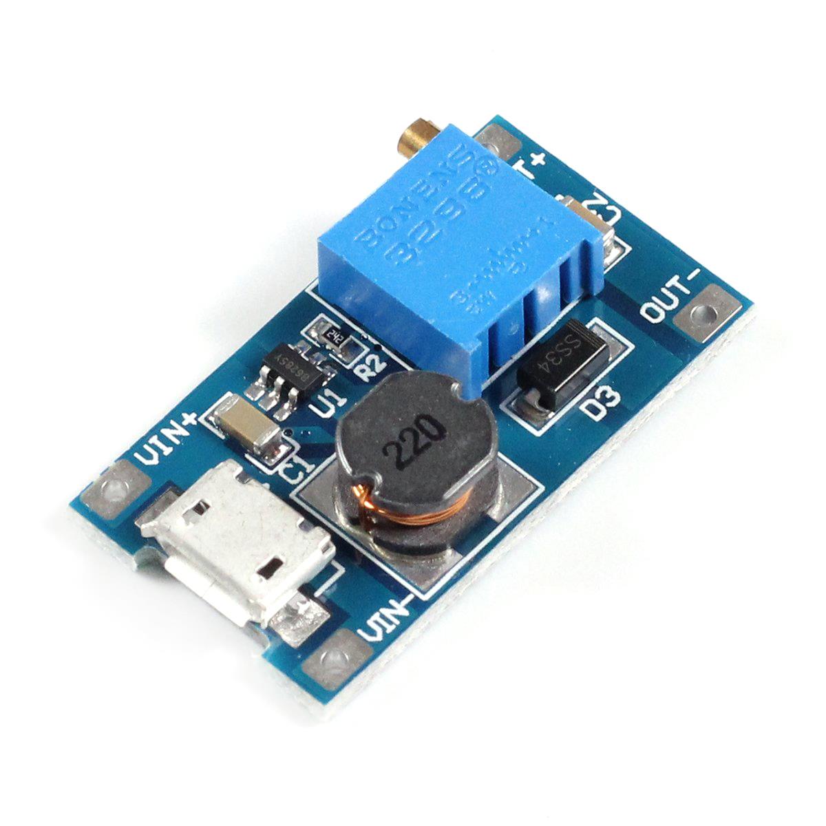 MT3608 Micro USB DC Voltage Regulator Step up Boost Converter Power ...