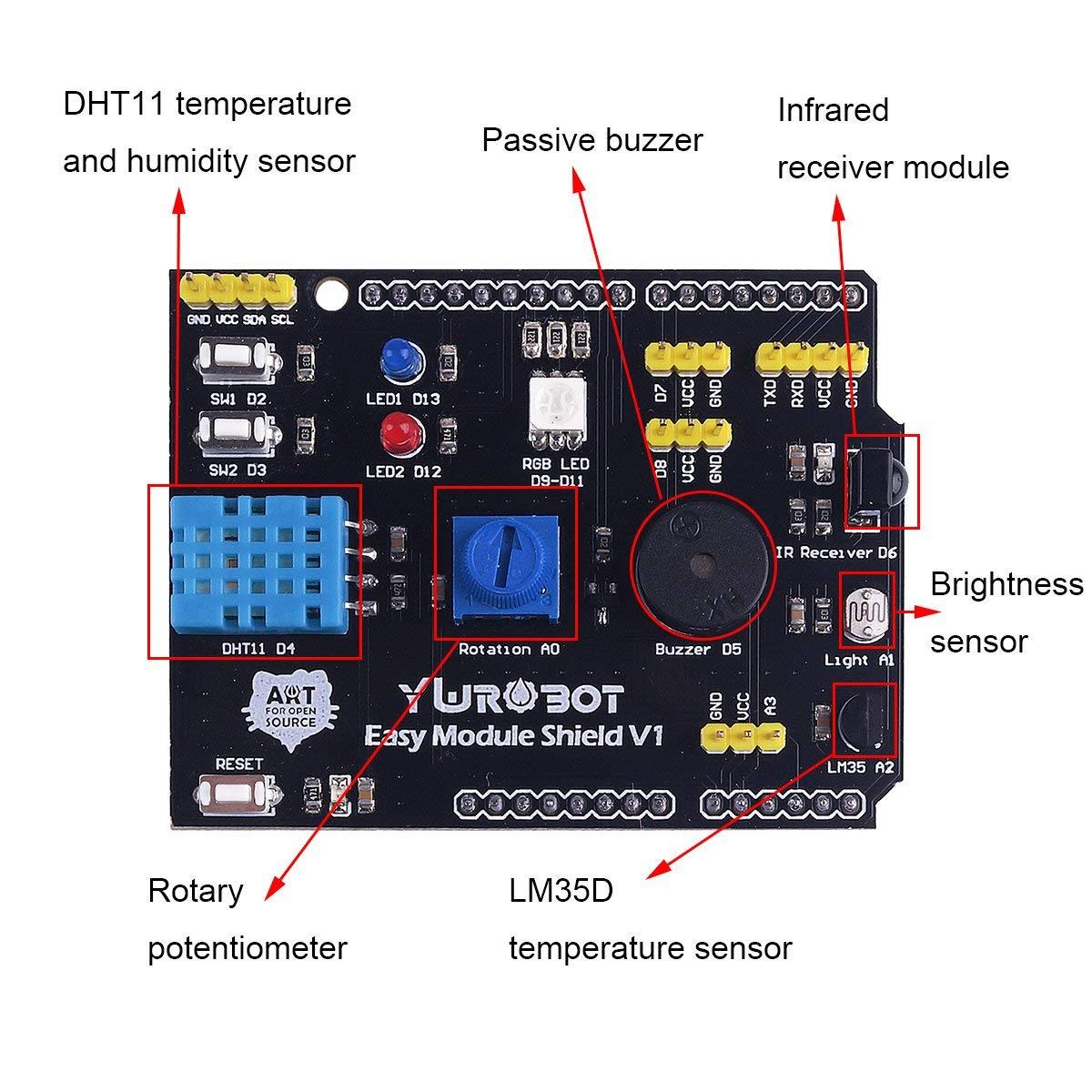 Multifunction Expansion Board DHT11 LM35 Temperature Humidity For ...