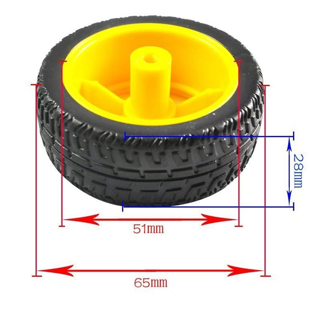65mm Arduino Plastic Tire Wheel for DIY Robot Smart Car Robot