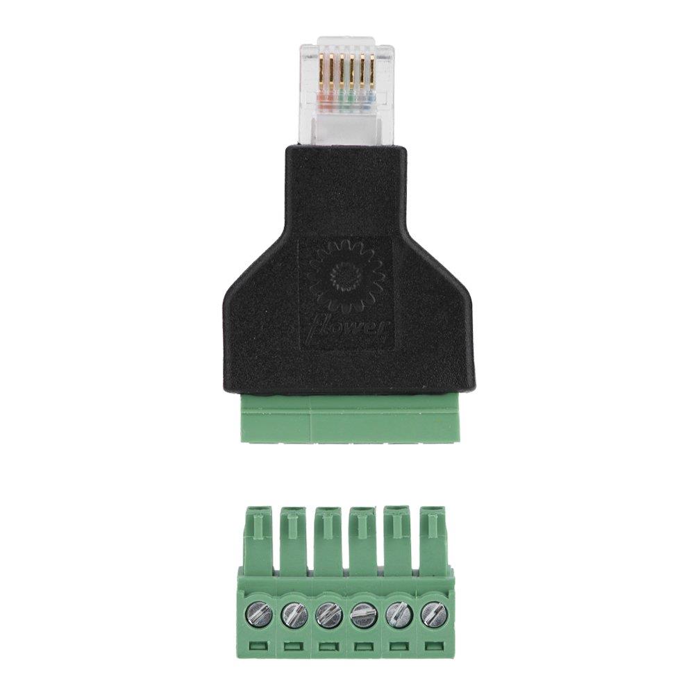 Ethernet RJ12 6P6C Male to Screw Terminal 6 Pin Splitter with Shield ...