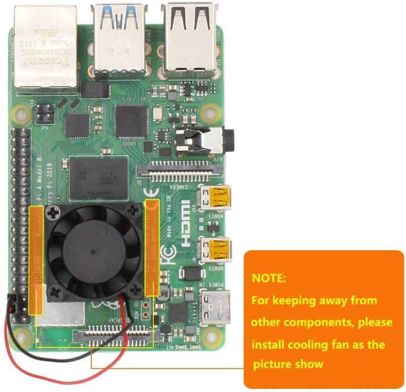 Raspberry Pi 4 Heatsink Fan Single Fan Cooling Fan and RAM Copper ...