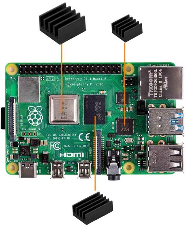 Raspberry Pi 4 Heatsink Fan Single Fan Cooling Fan and RAM Copper Heatsink for Raspberry Pi 4