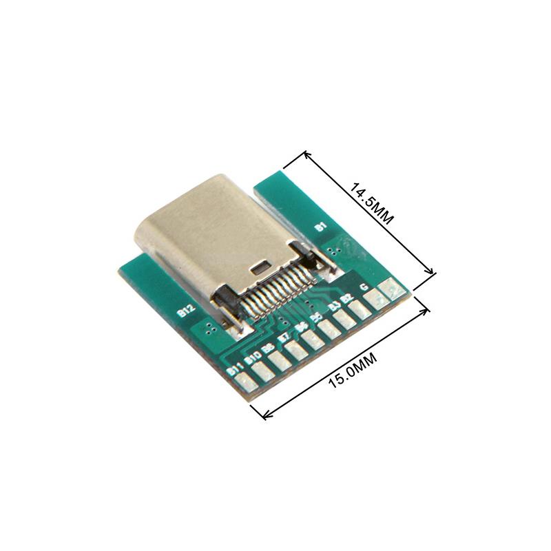 USB 3.1 Type C Female Socket Connector Plug SMT Type With PC Board DIY 24p